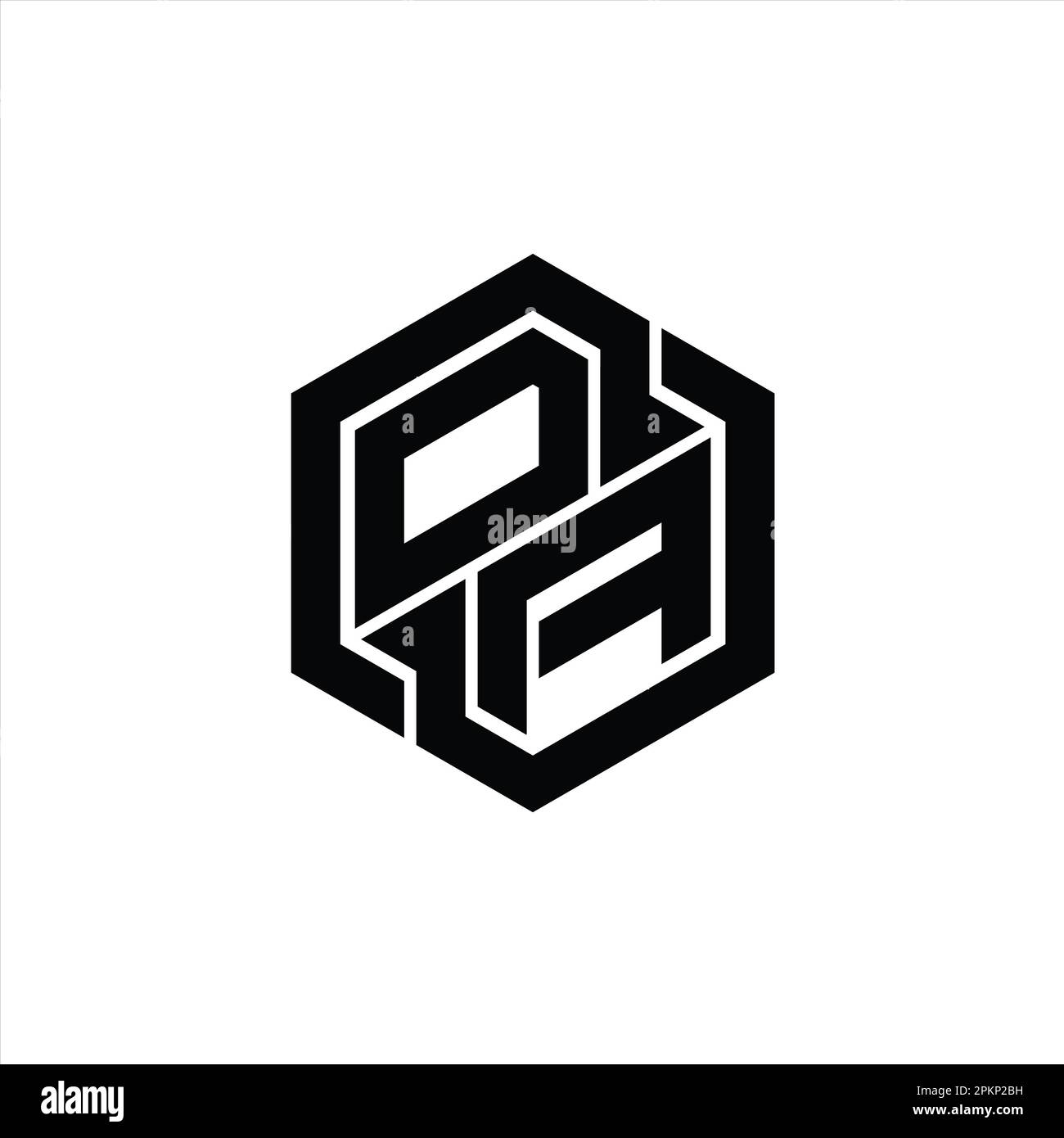 OA Logo monogram gaming with hexagon geometric shape design template ...