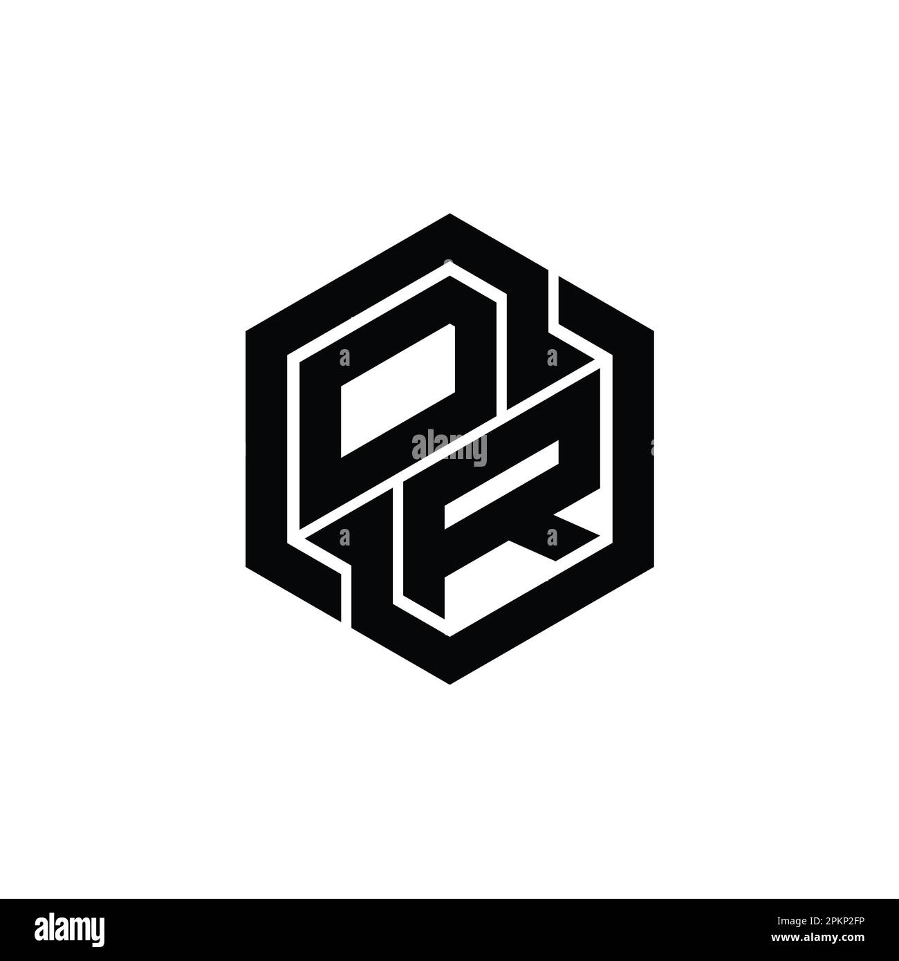 OR Logo monogram gaming with hexagon geometric shape design template Stock Photo - Alamy