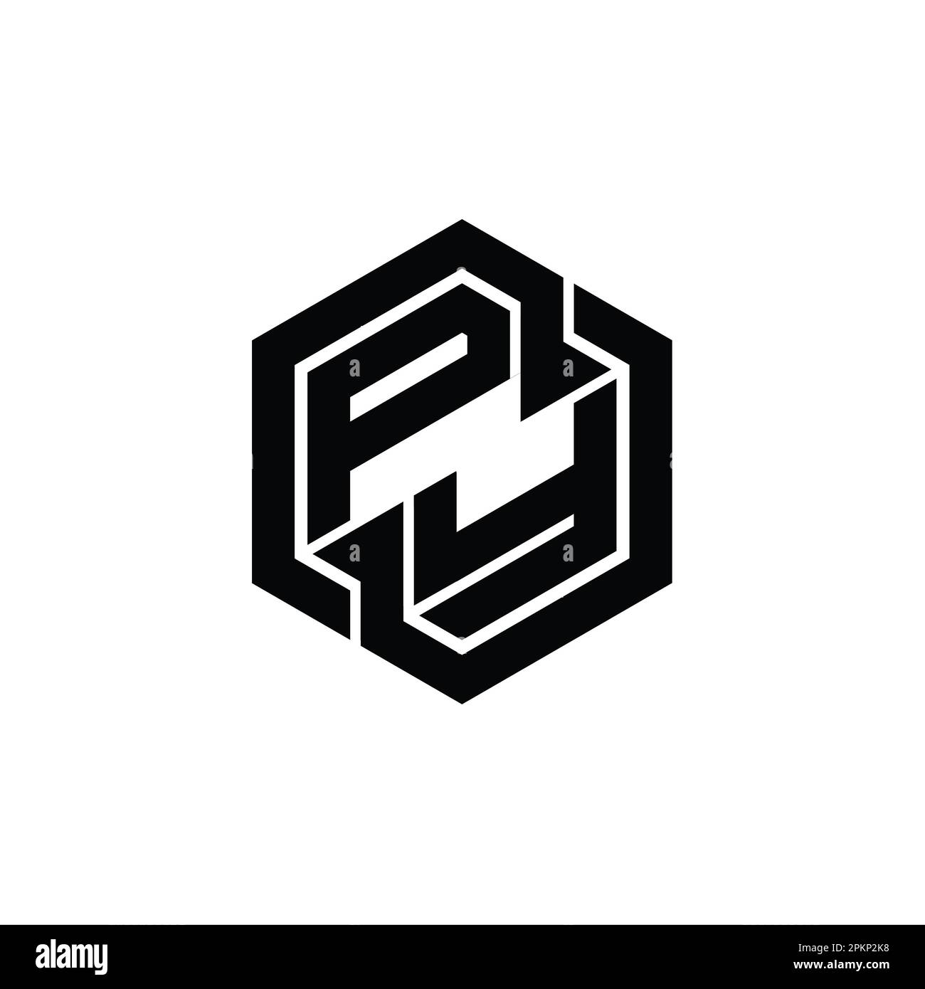 PY Logo monogram gaming with hexagon geometric shape design template ...