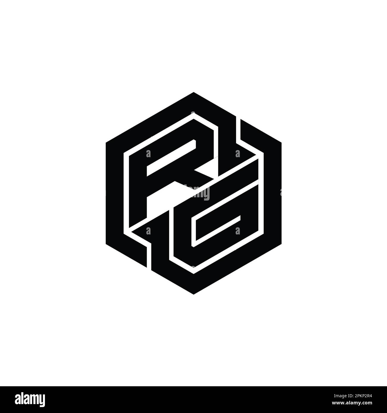 RG Logo monogram gaming with hexagon geometric shape design template ...