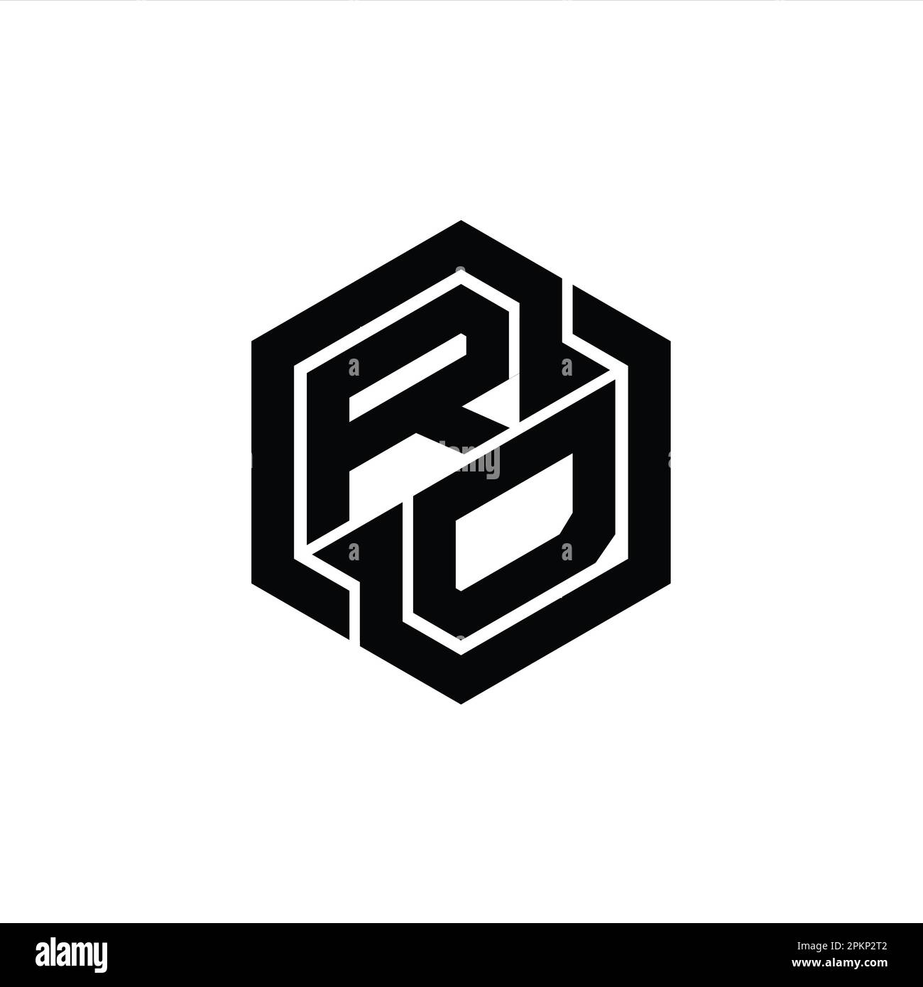RD Logo monogram gaming with hexagon geometric shape design template ...