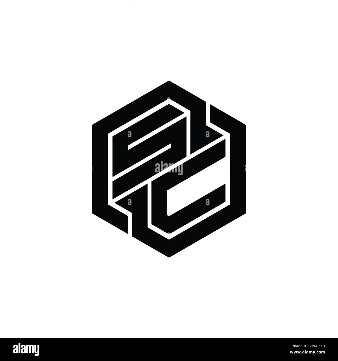SC Logo monogram gaming with hexagon geometric shape design template Stock Photo - Alamy