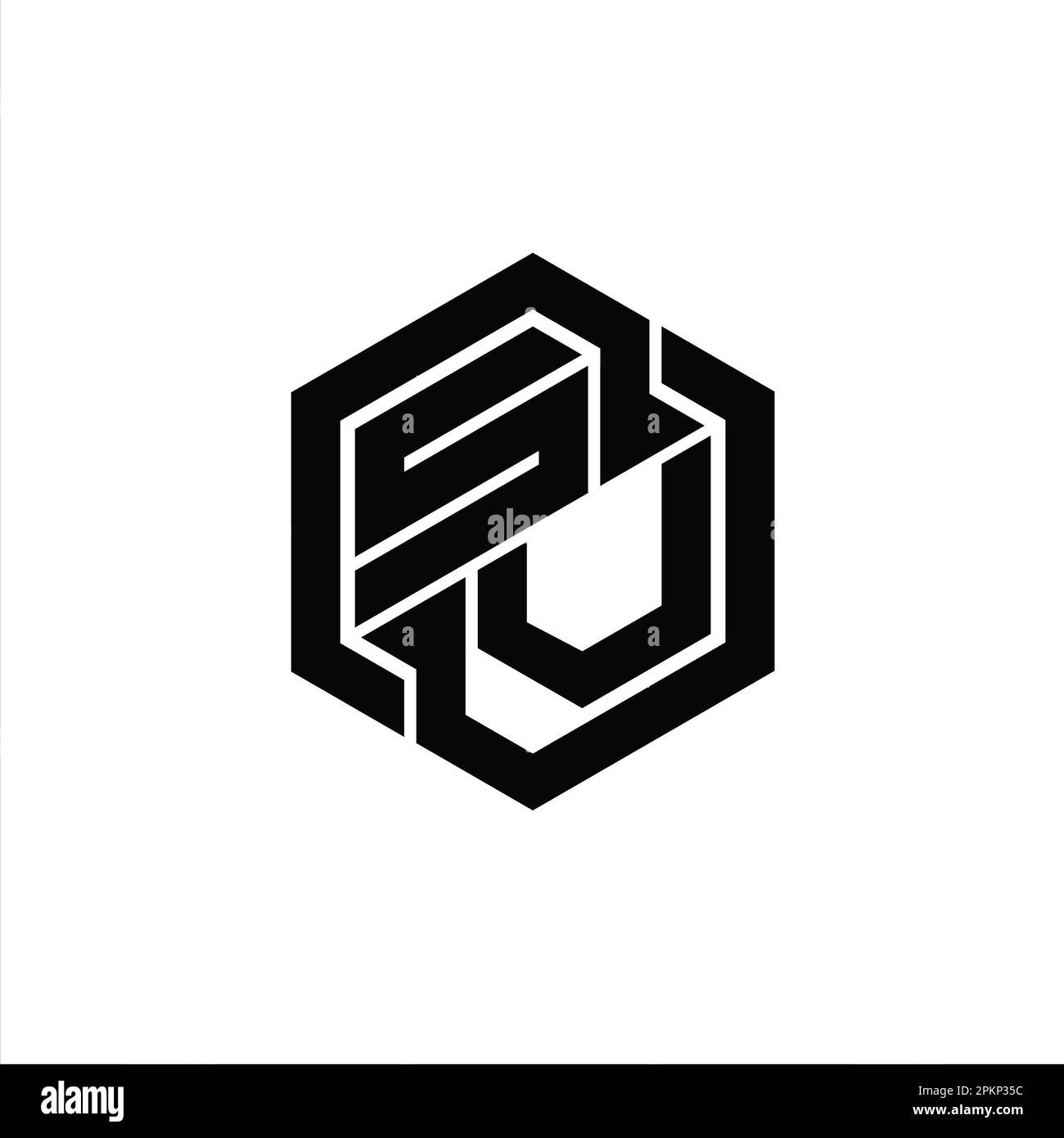 SV Logo monogram gaming with hexagon geometric shape design template ...