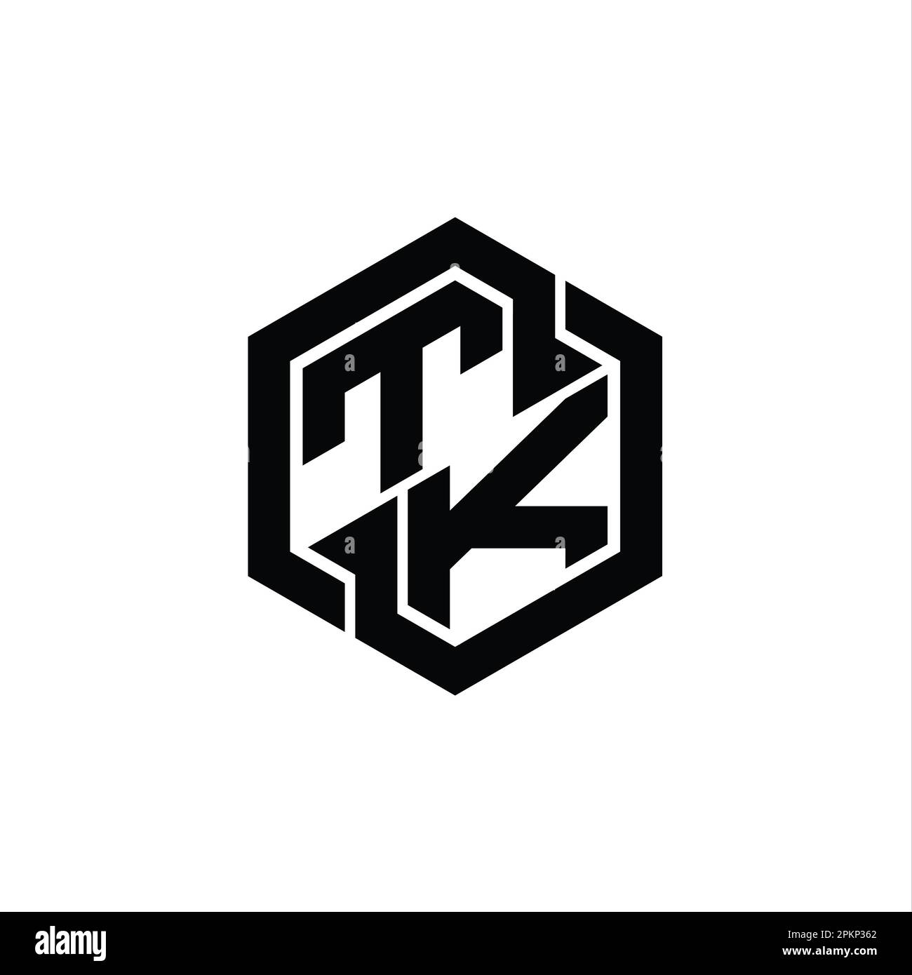 TK Logo monogram gaming with hexagon geometric shape design template ...