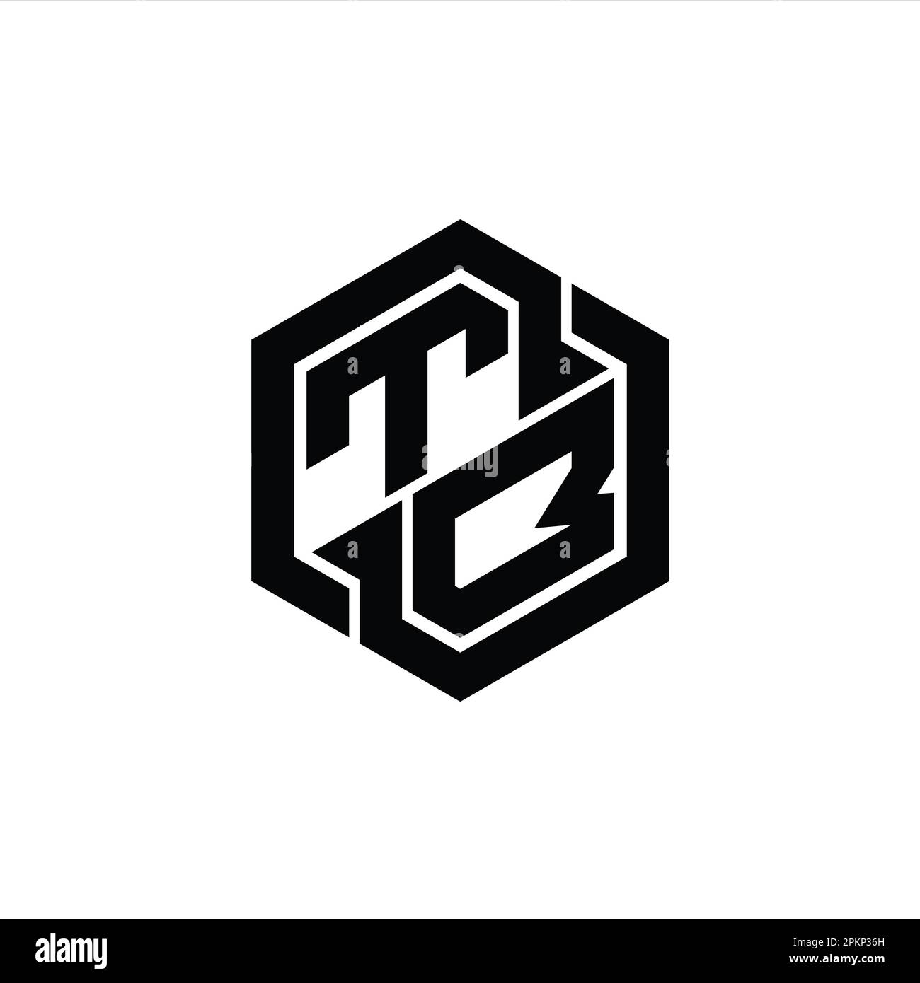 TB Logo monogram gaming with hexagon geometric shape design template ...