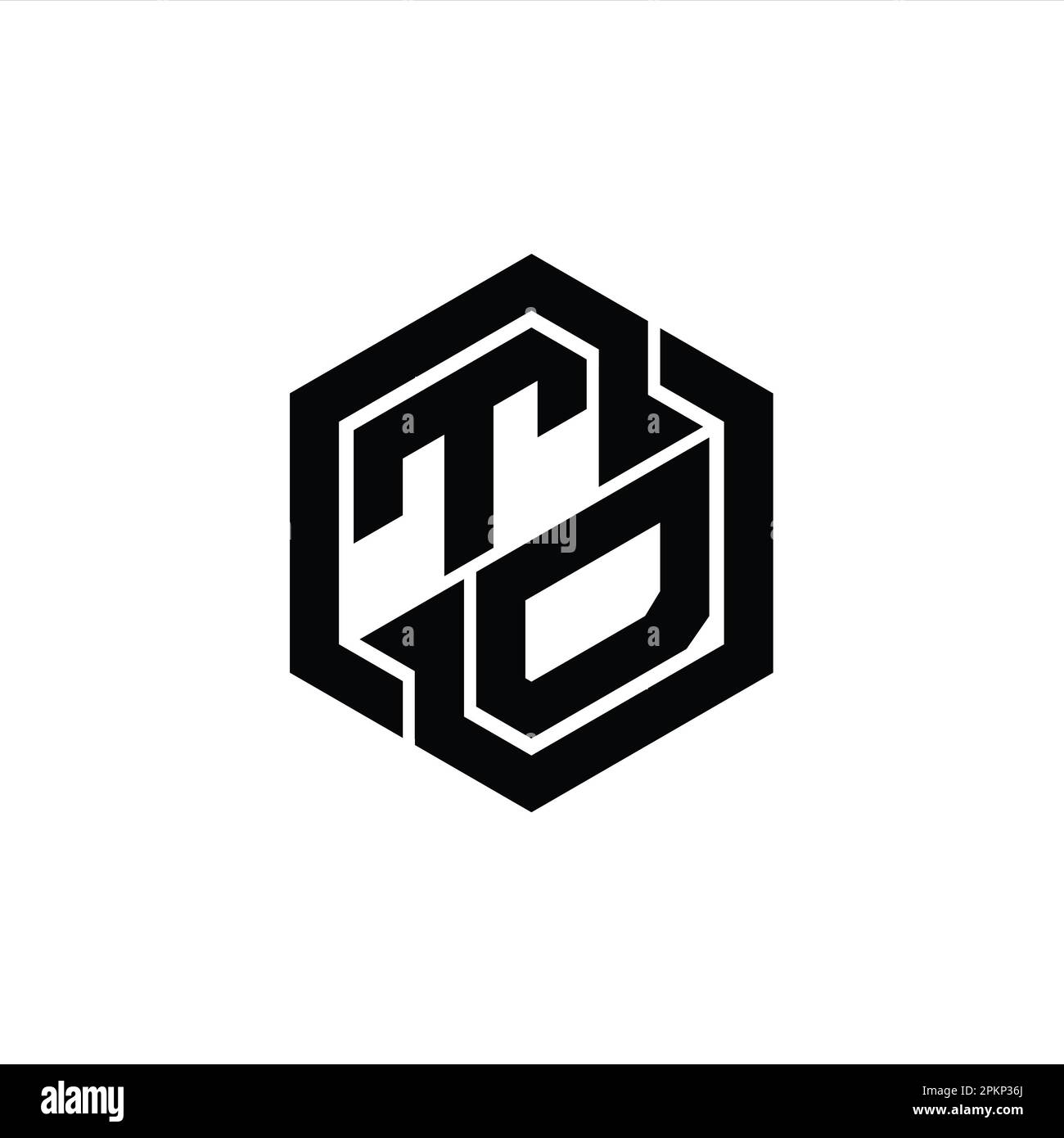 TD Logo monogram gaming with hexagon geometric shape design template ...