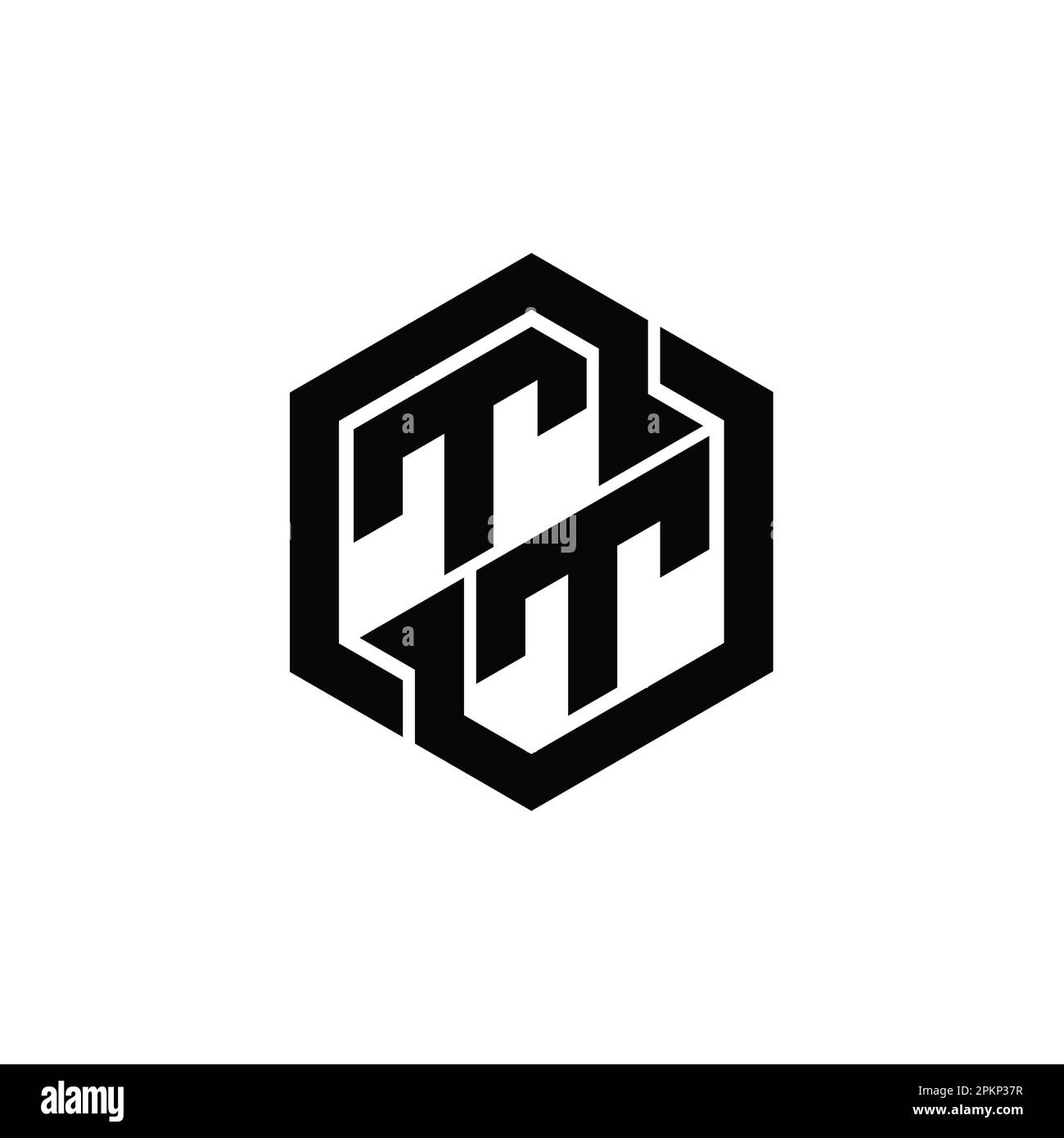 TT Logo monogram gaming with hexagon geometric shape design template Stock Photo - Alamy