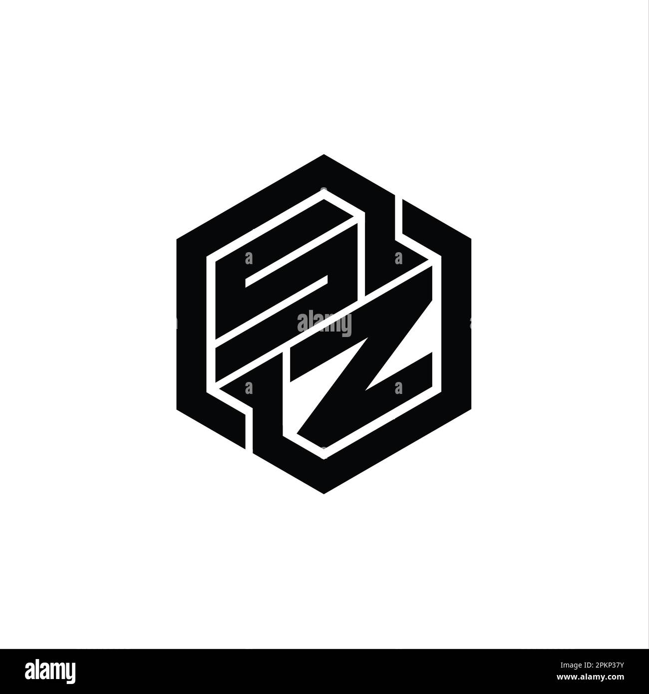 SZ Logo monogram gaming with hexagon geometric shape design template Stock Photo - Alamy