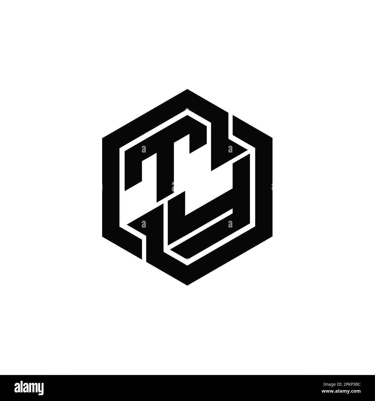 TY Logo monogram gaming with hexagon geometric shape design template ...