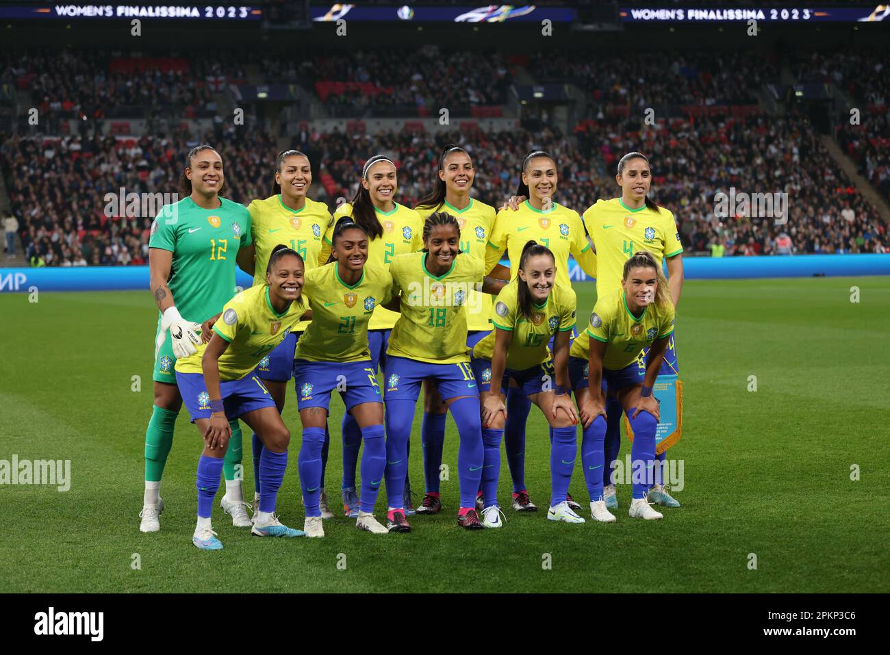 Brazil team group at the England v Brazil UEFA Women's Finalissima 2023 ...