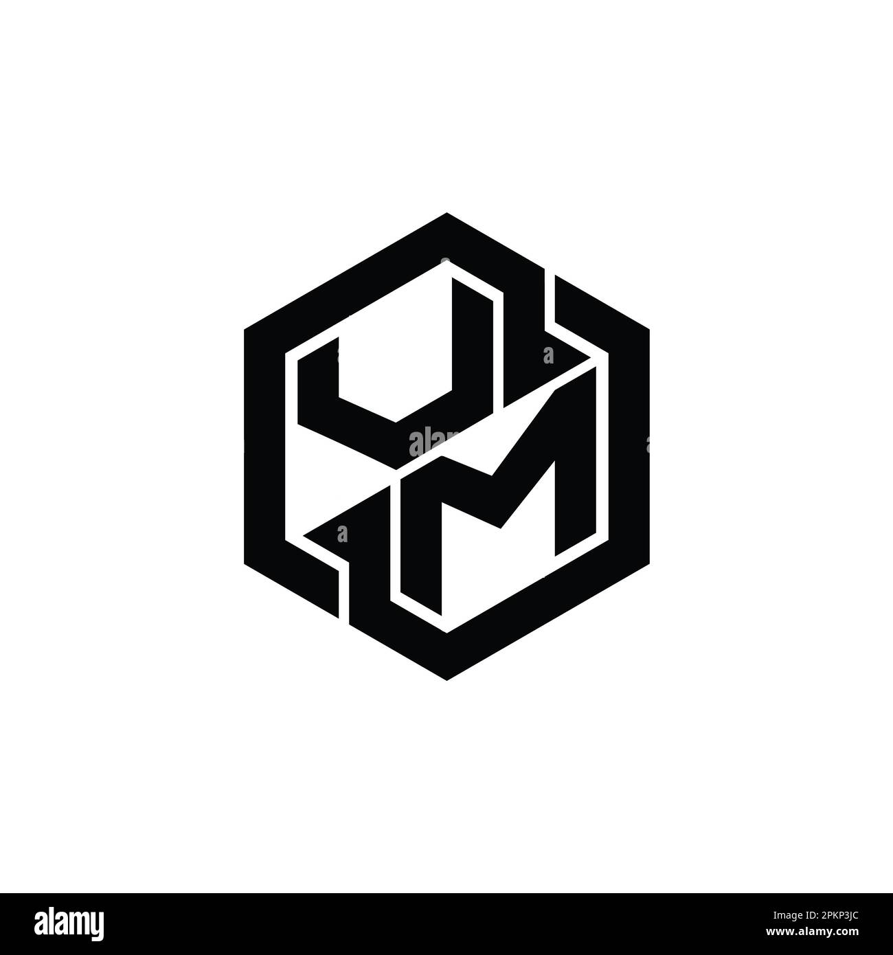 VM Logo monogram gaming with hexagon geometric shape design template ...