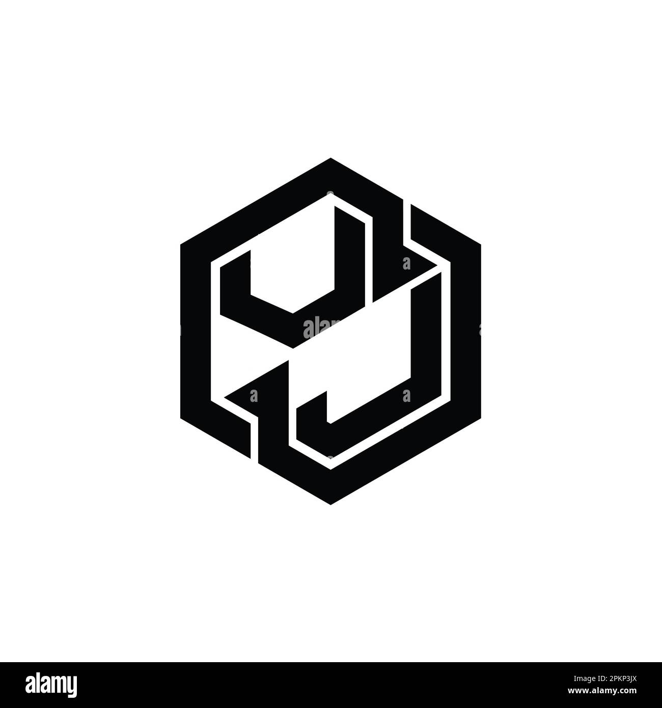 VJ Logo monogram gaming with hexagon geometric shape design template ...