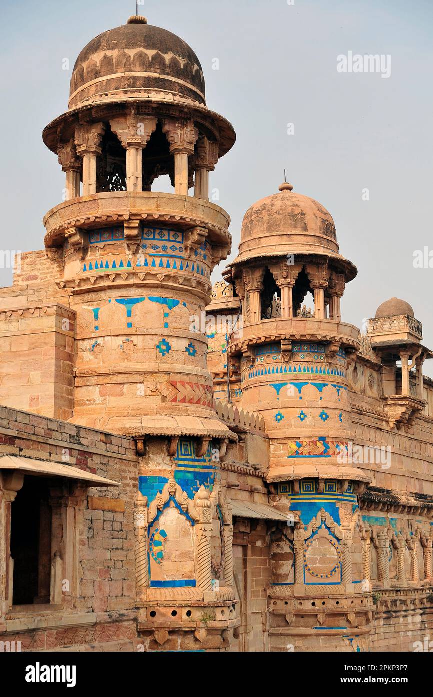 Gwalior Fort, India: architectural details near Hathi Pol Gate Stock ...