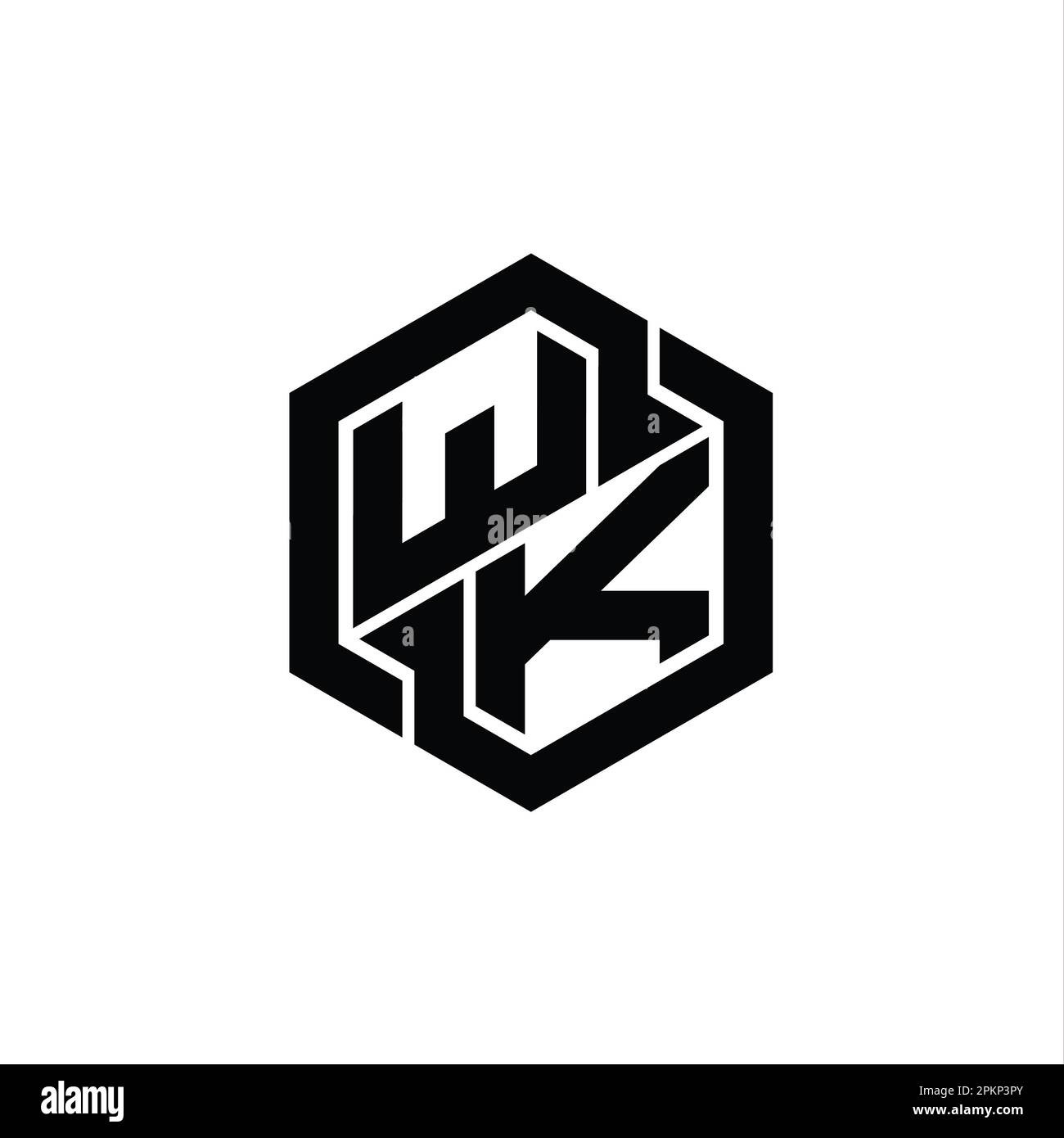 WK Logo monogram gaming with hexagon geometric shape design template ... WK Logo monogram gaming with hexagon geometric shape design template ...