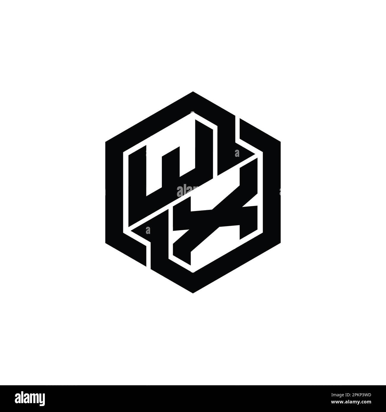 WX Logo monogram gaming with hexagon geometric shape design template Stock Photo - Alamy