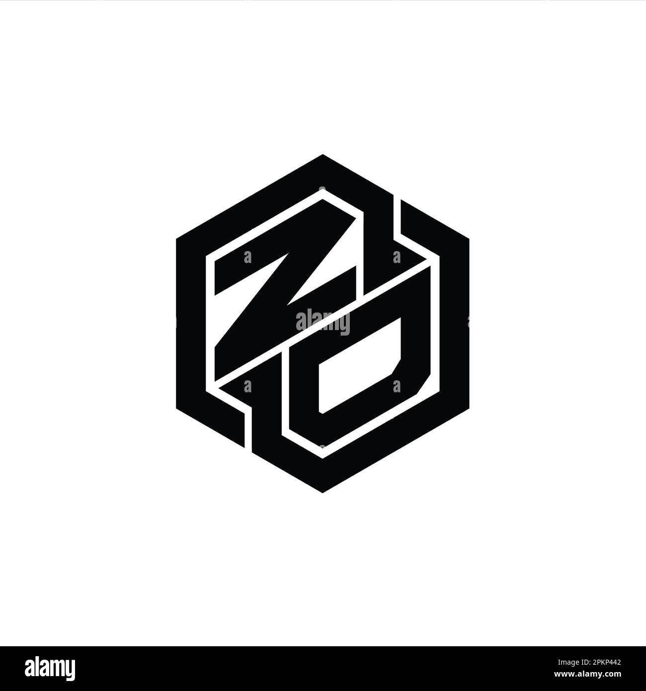 ZD Logo monogram gaming with hexagon geometric shape design template Stock Photo - Alamy