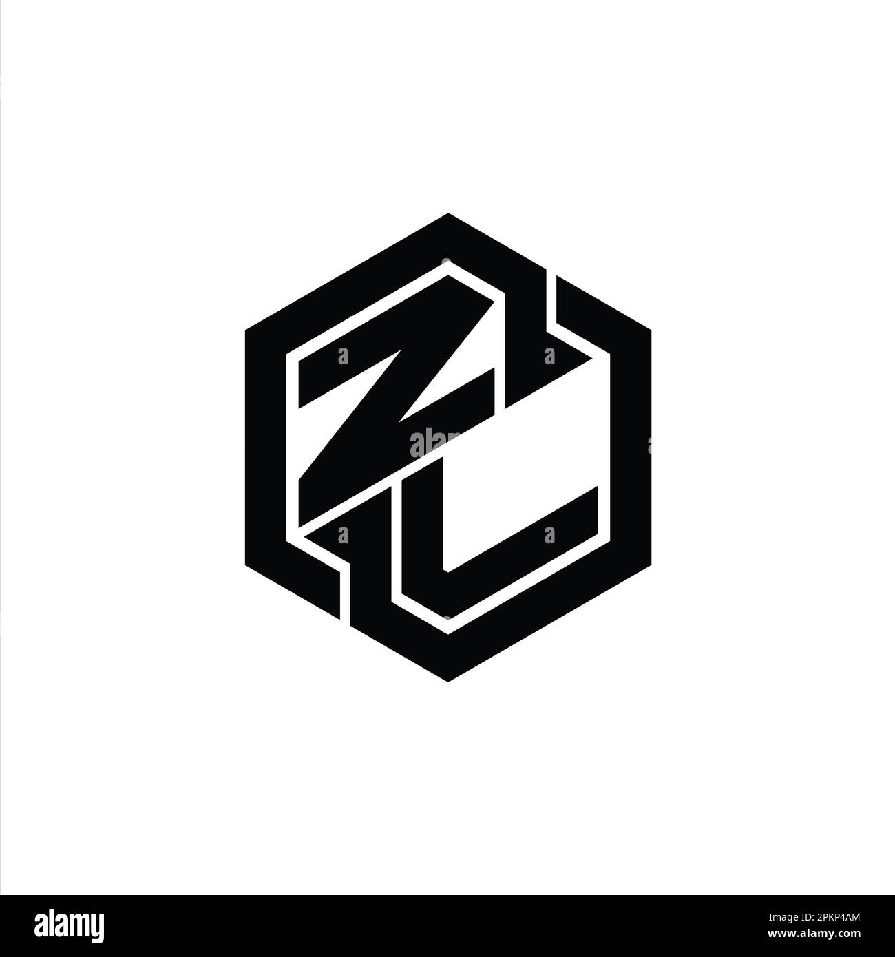 ZL Logo monogram gaming with hexagon geometric shape design template Stock Photo - Alamy