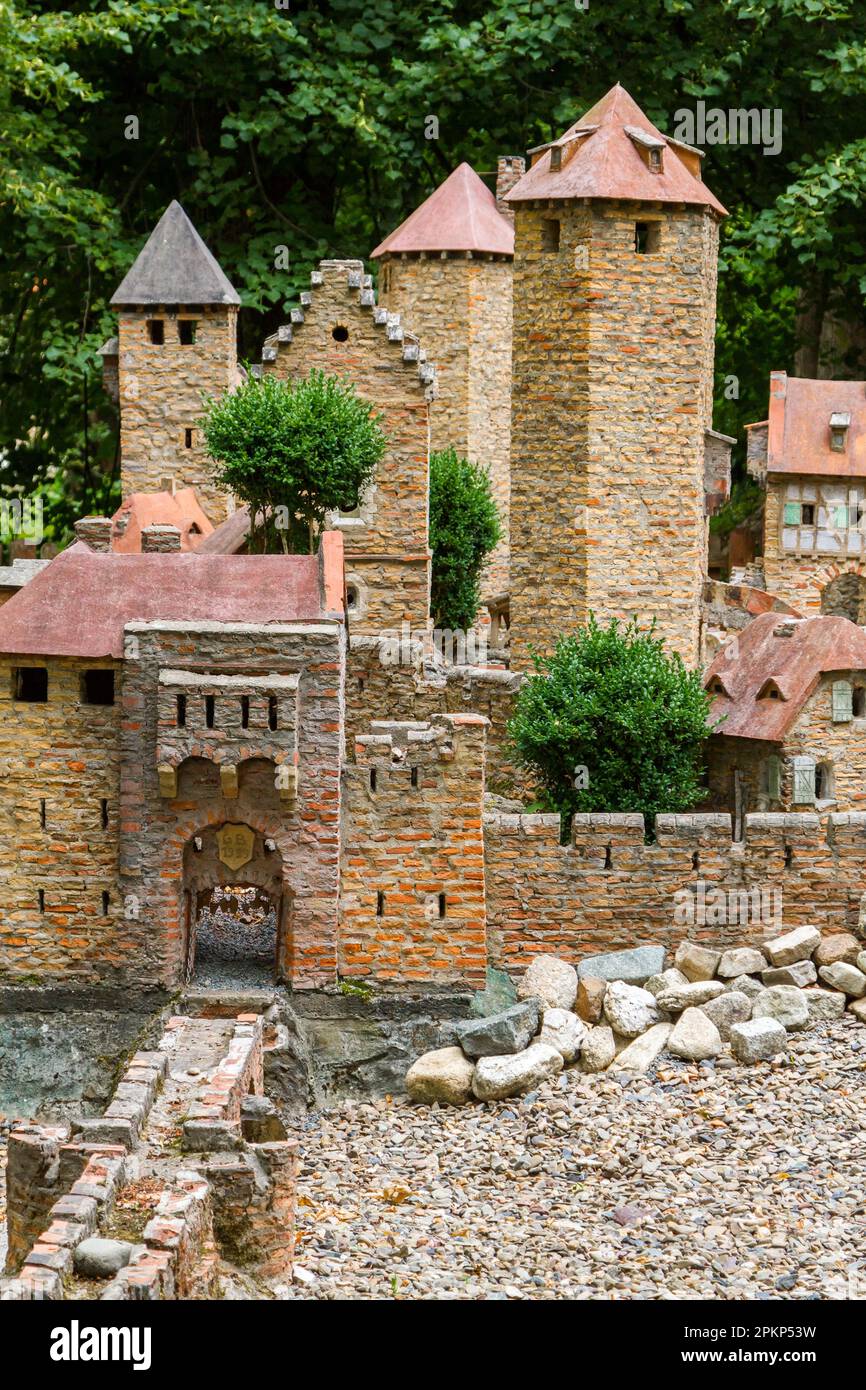 Miniature castle models in Stecklenberg Stock Photo - Alamy