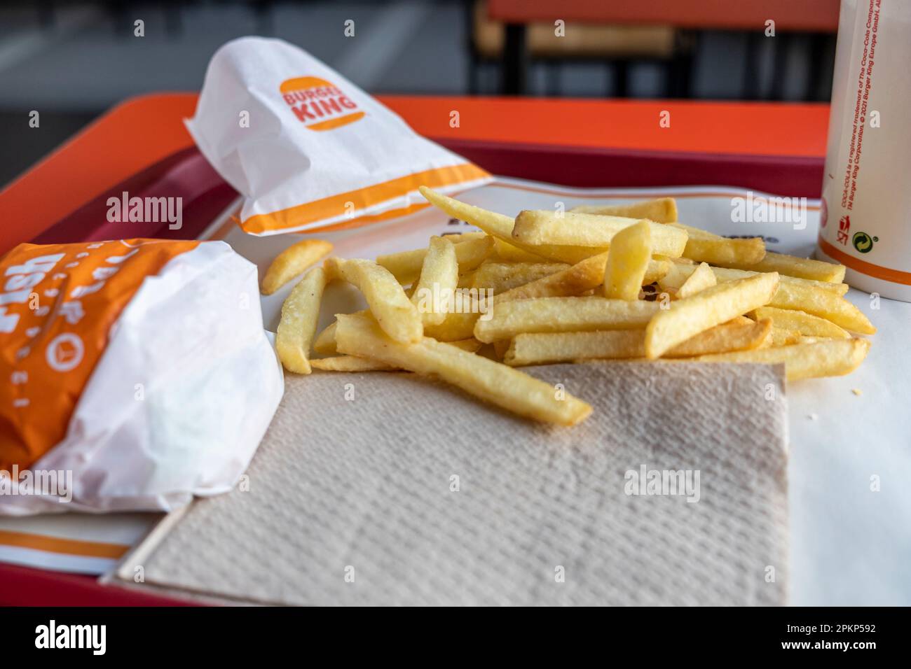 Porto, Portugal - April 8, 2023: french fries from a menu at the Burger ...