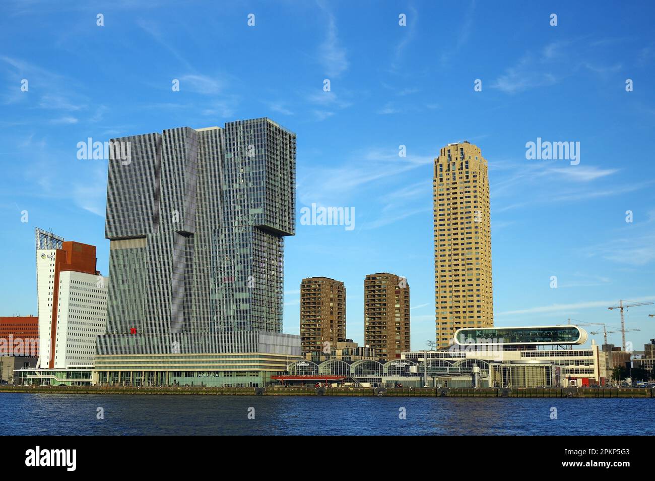 Futuristic high-rises near the Erasmus Bridge, Rotterdam, South Holland ...