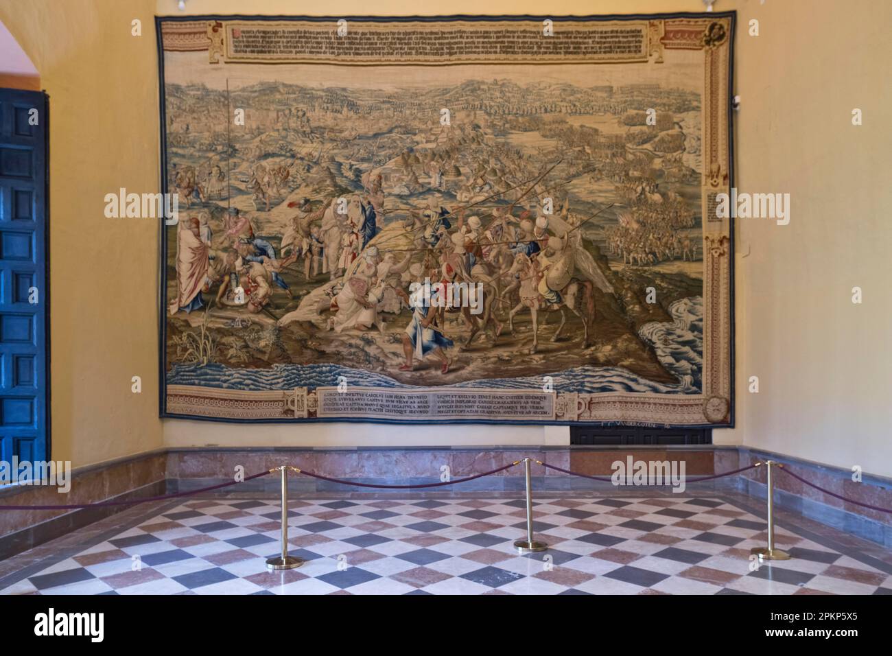 Carpet painting in the Royal Palace, Seville, Spain, Europe Stock Photo ...