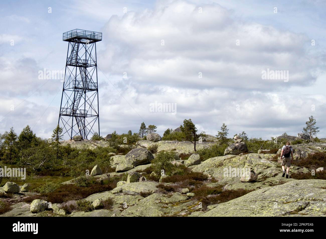 Fire tower at Heiland, Aust-Agder, Southern Norway, Norway, Europe ...