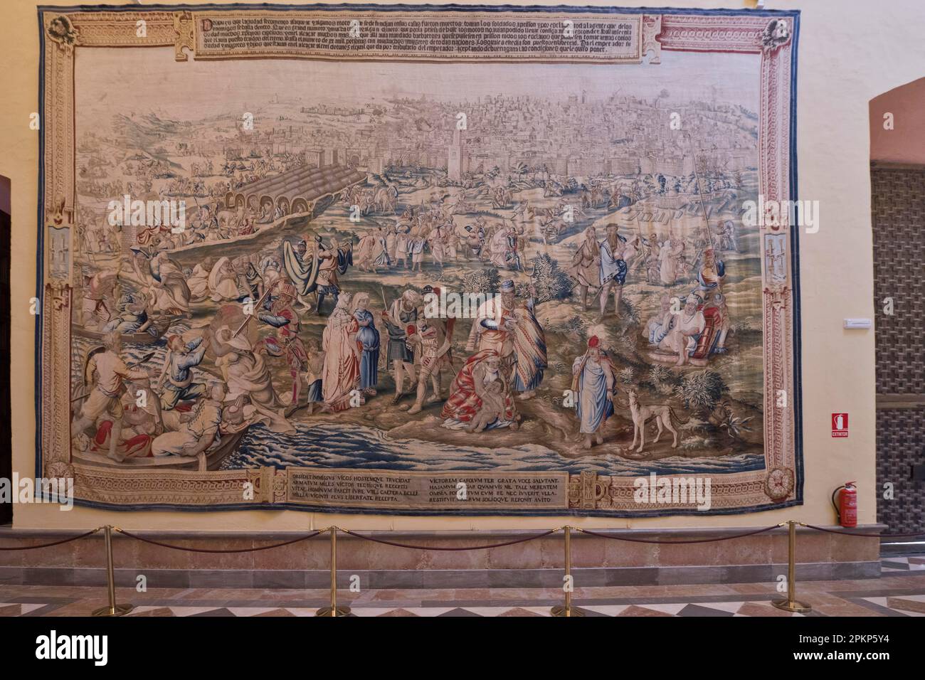 Carpet painting in the Royal Palace, Seville, Spain, Europe Stock Photo ...
