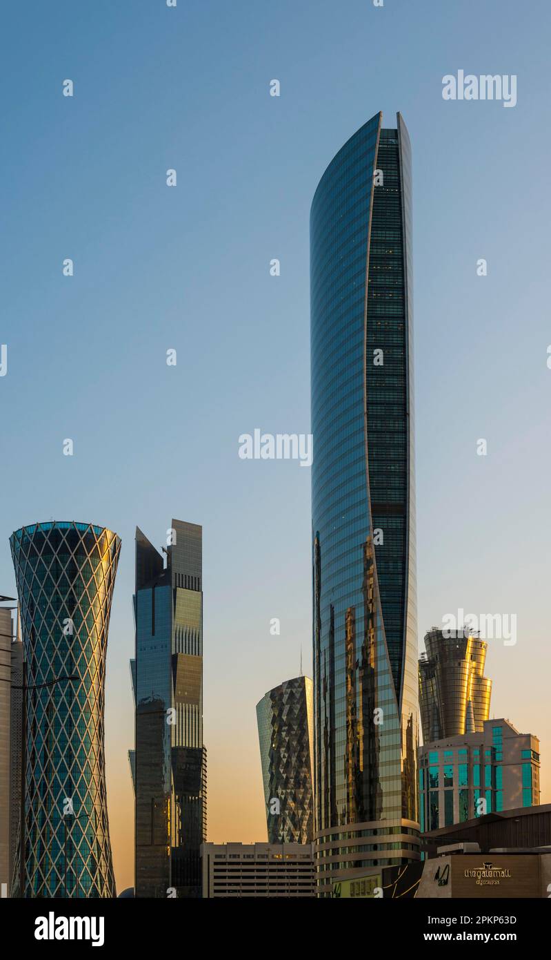 Skyscraper, Doha, Emira, Qatar, United Arab Emirates, Asia Stock Photo ...