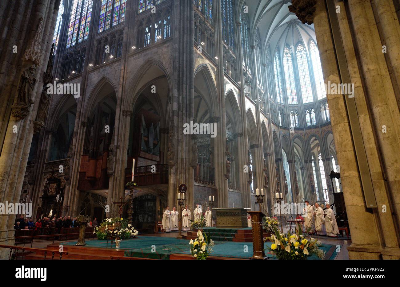 Cologne, Germany. 09th Apr, 2023. Incense fills the cathedral during ...
