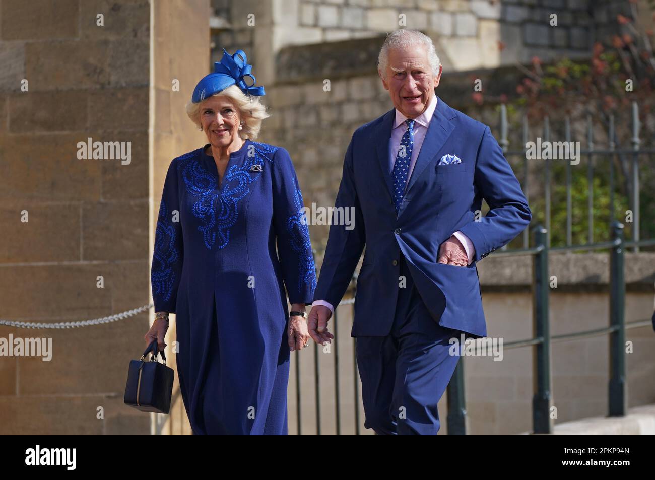 King Charles III and the Queen Consort attending the Easter Mattins ...