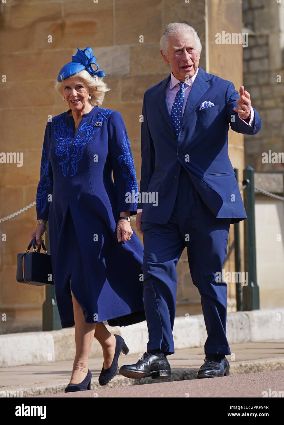 King Charles III and the Queen Consort attending the Easter Mattins ...