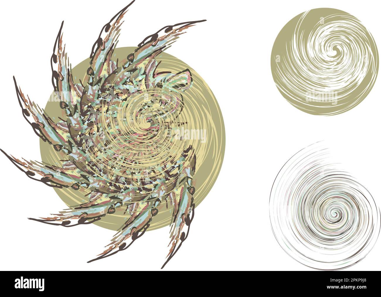 Colorful swirl shapes on a white backdrop - your design elements ...