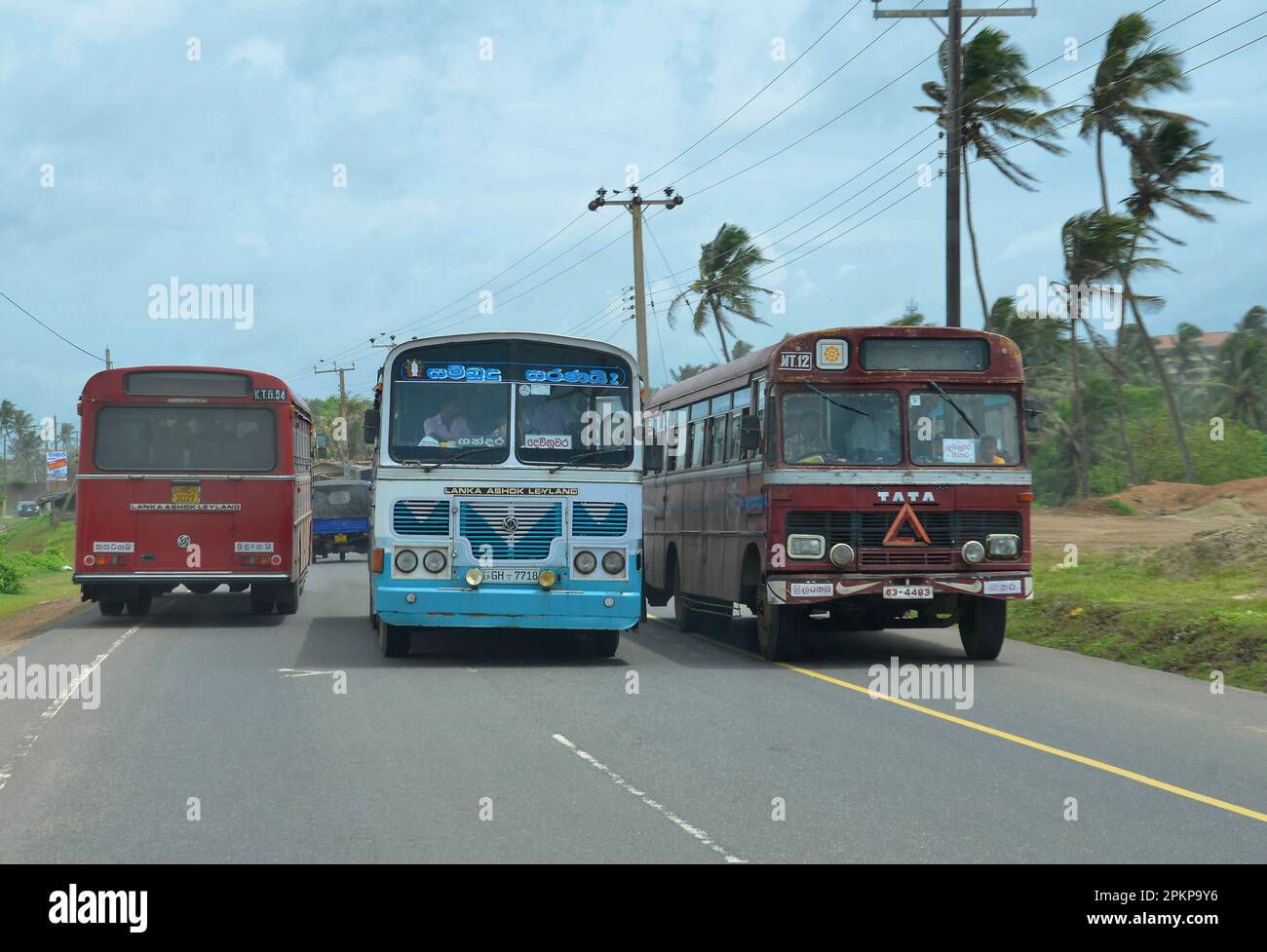 Buses, Road, Sri Lanka, Asia Stock Photo - Alamy