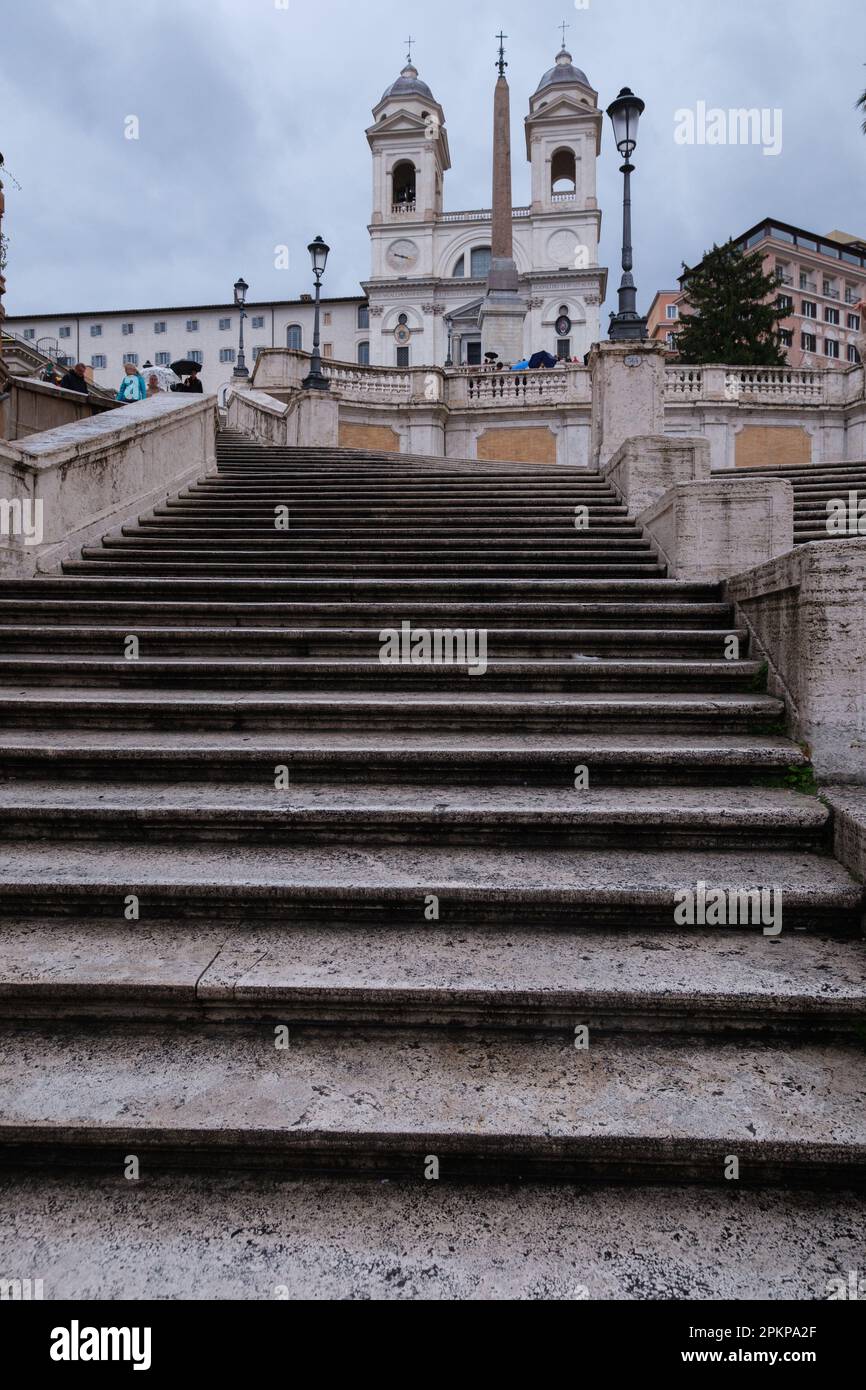 Rome, Italy. 05th Apr, 2023. View of stairway with 135 steps and the ...