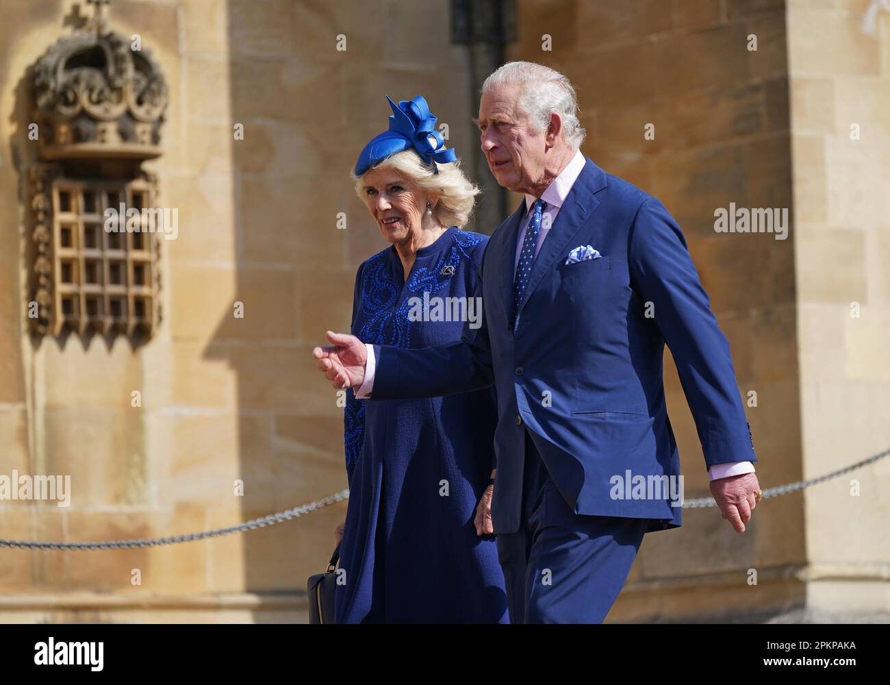 King Charles III and the Queen Consort attending the Easter Mattins ...