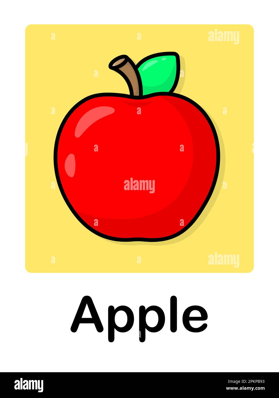 Card with the image of a red apple and lettering Stock Vector Image ...