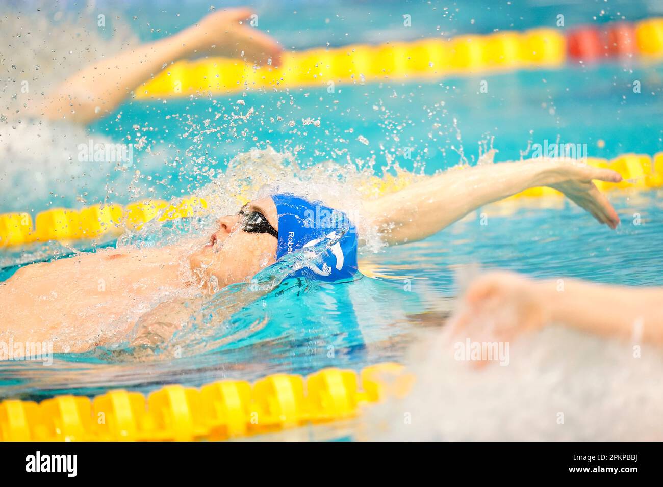 Robert Burgess in the Men's 200m Backstroke Heat 3 on day six of the ...