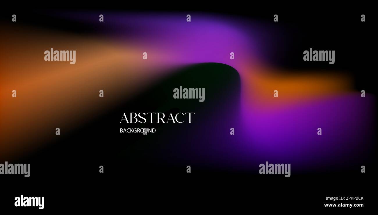 Abstract background template dark design neon violet and orange ...