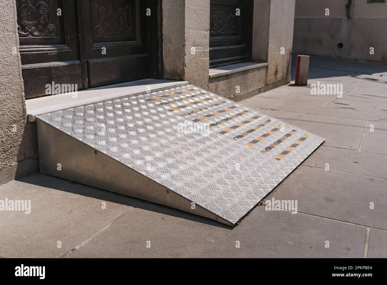 Ramp for persons with disability on wheelchair for accessible entrance ...