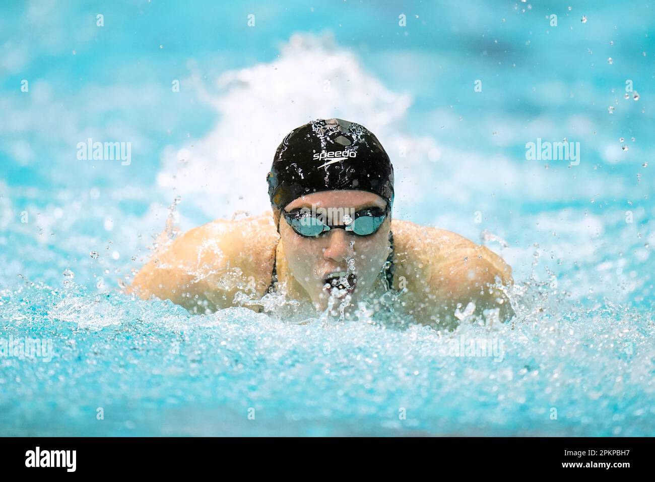 Keanna Macinnes in the Women's 100m Butterfly heat 8 on day six of the ...