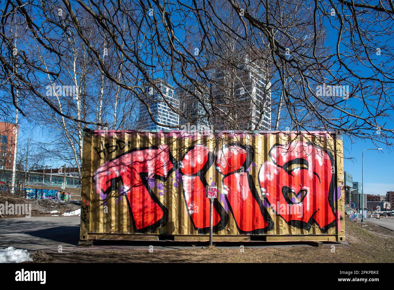 Tiia graffiti on shipping container in Suvilahti district of Helsinki ...