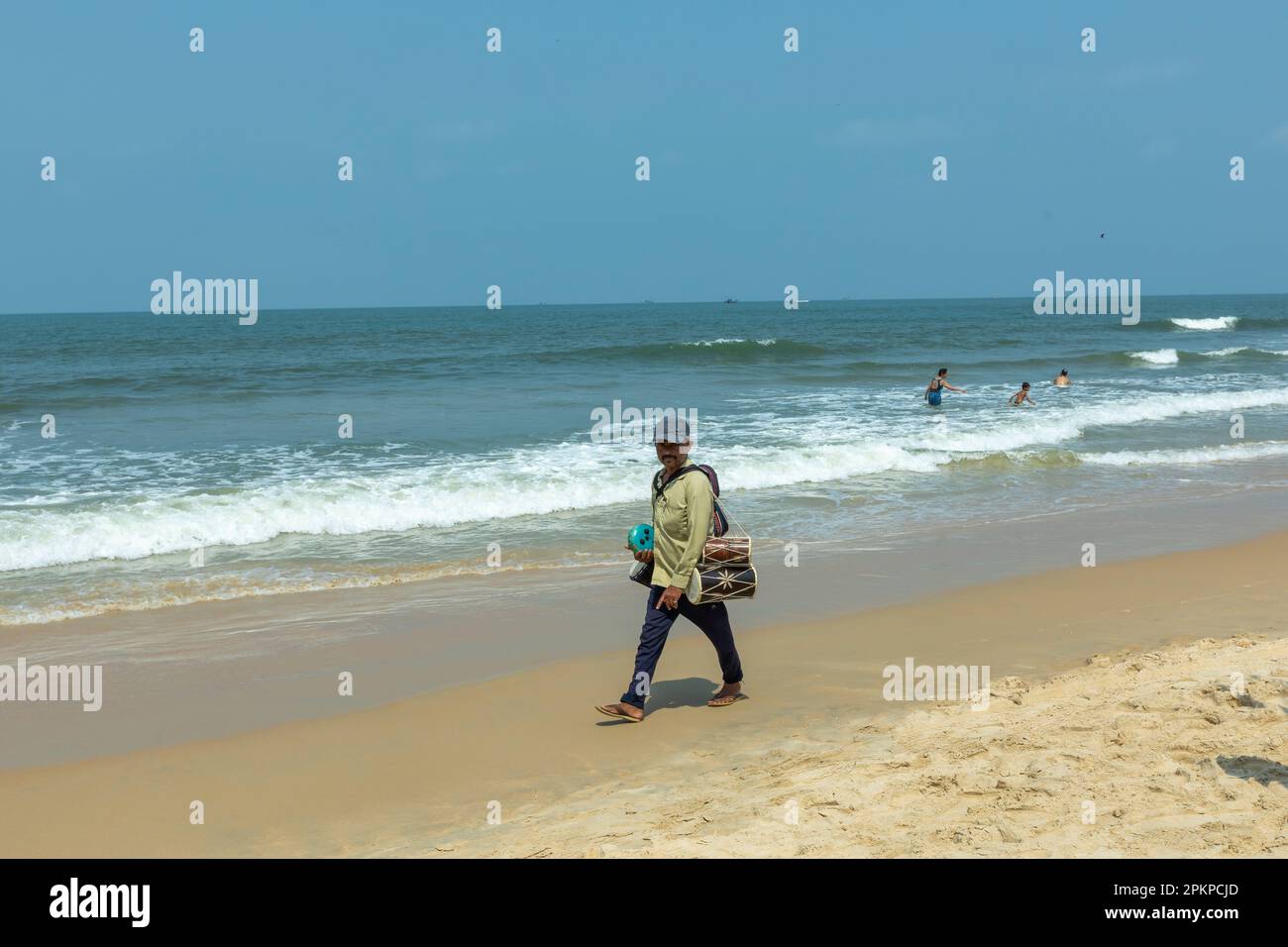 Benaulim Beach, Goa - India. April, 06 2023. Fishermen unloading their ...