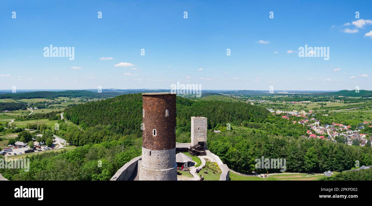 Chęciny, Poland - May, 2022: Checiny Royal Castle was built in the late ...