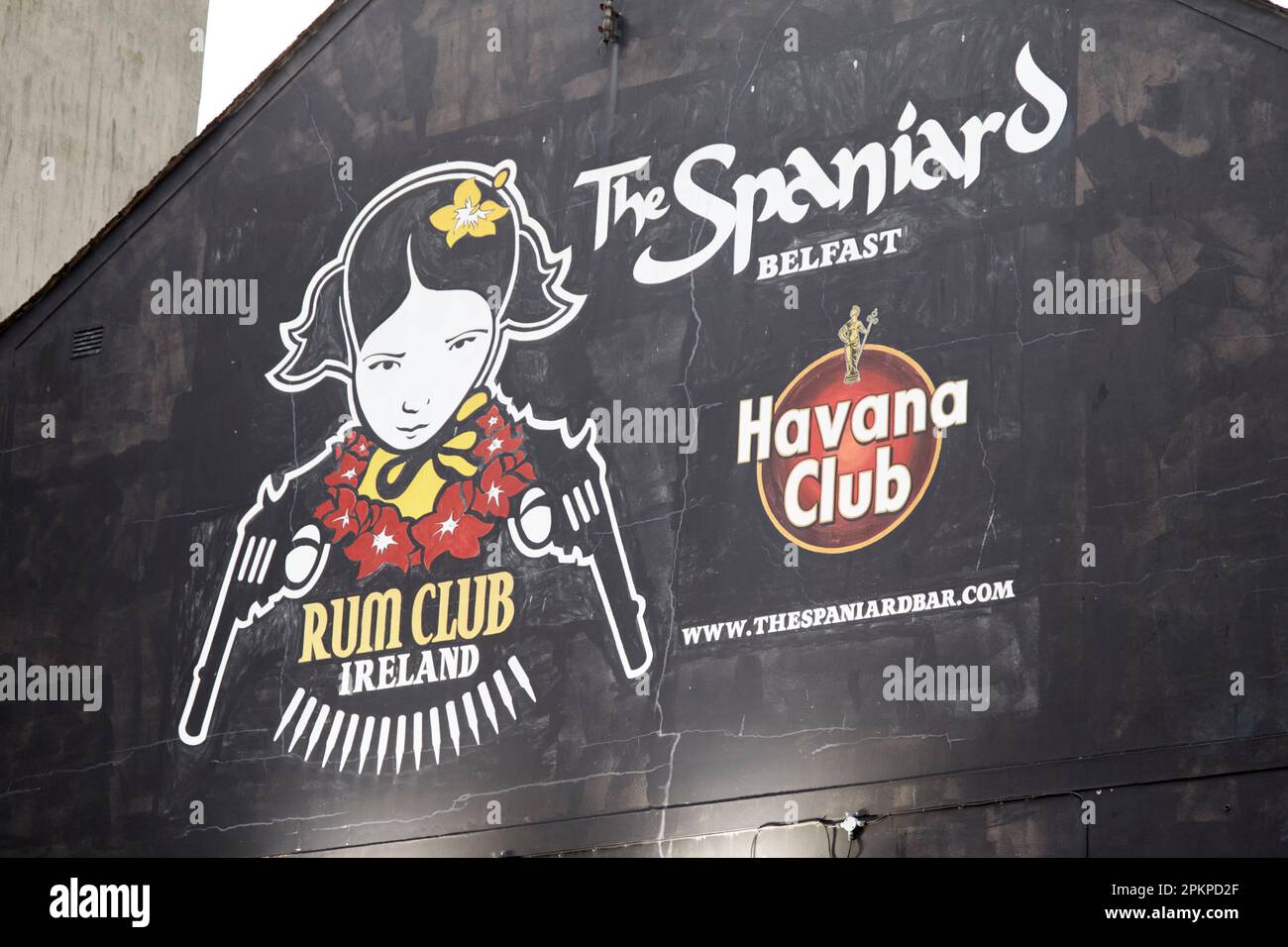 rum club ireland wall mural on the spaniard bar skipper street Belfast ...