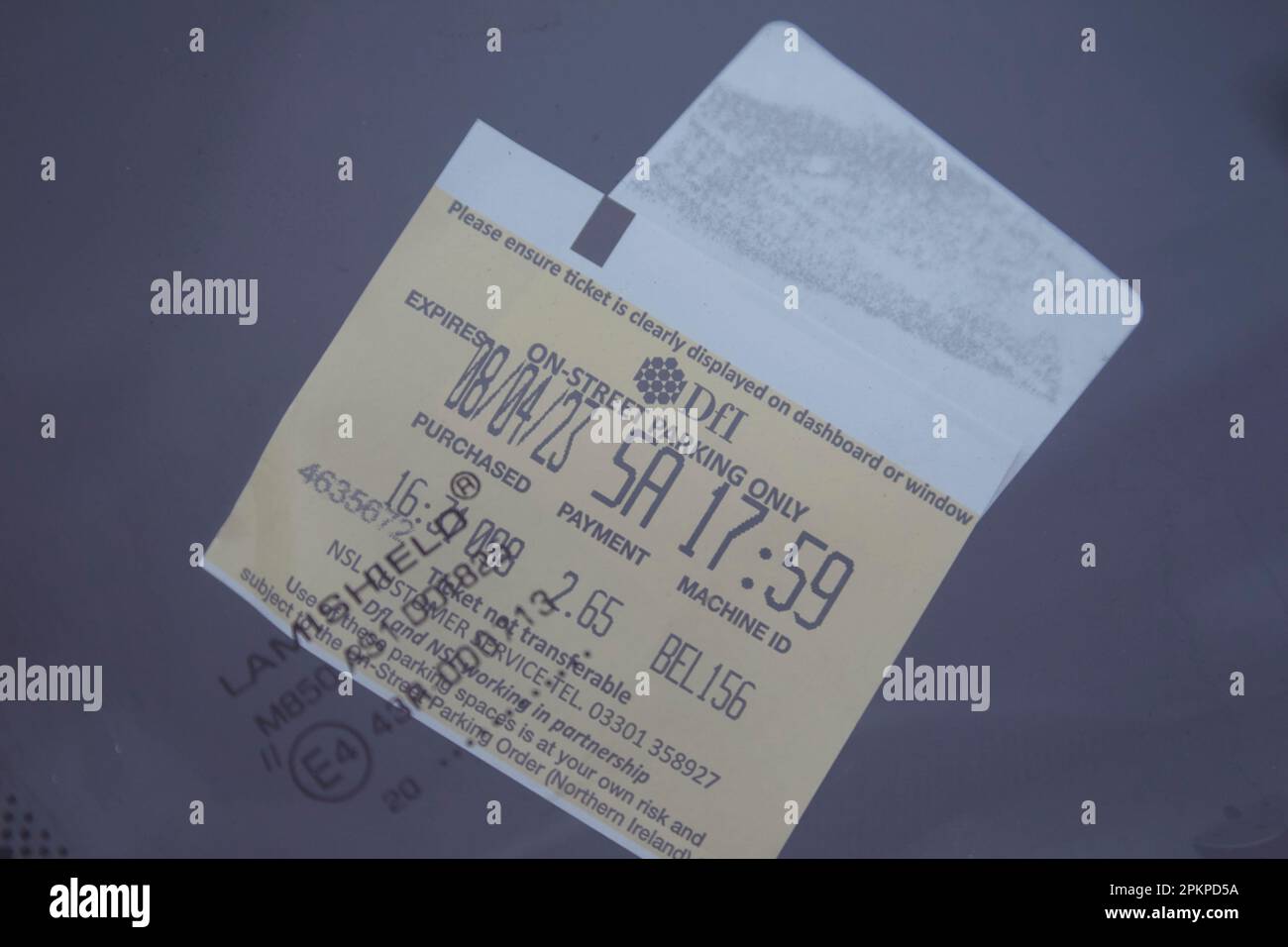 on street parking pay and display ticket Belfast City Centre, Northern ...