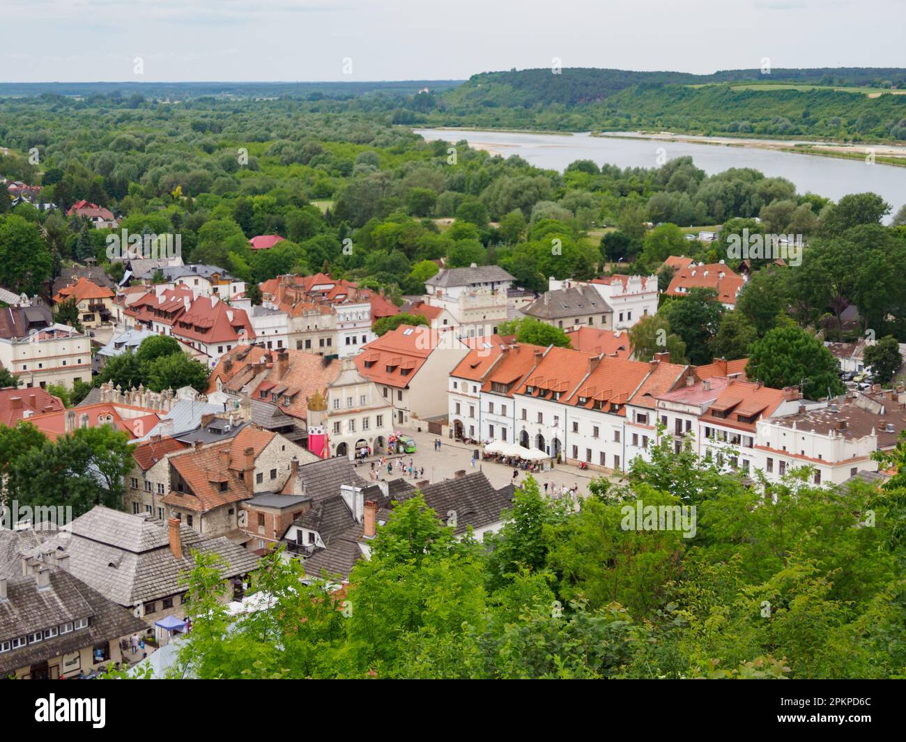 Aerial view of historic town Kazimierz Dolny nad Wisla in Poland. View ...