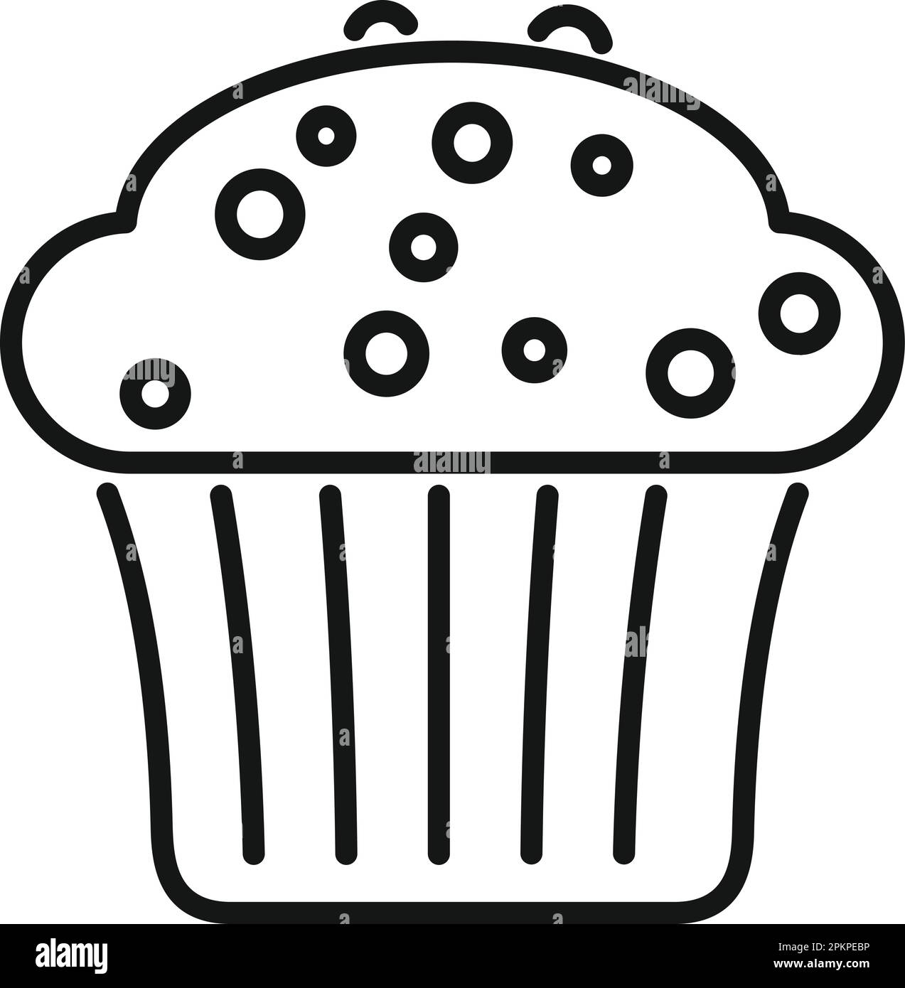 Wheat muffin icon outline vector. Food cake. Sweet bakery Stock Vector ...
