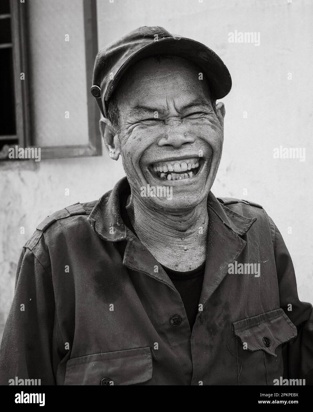 Mr Ksor Kok, an elderly member of the Jerai ethnic minority, in A Pia ...