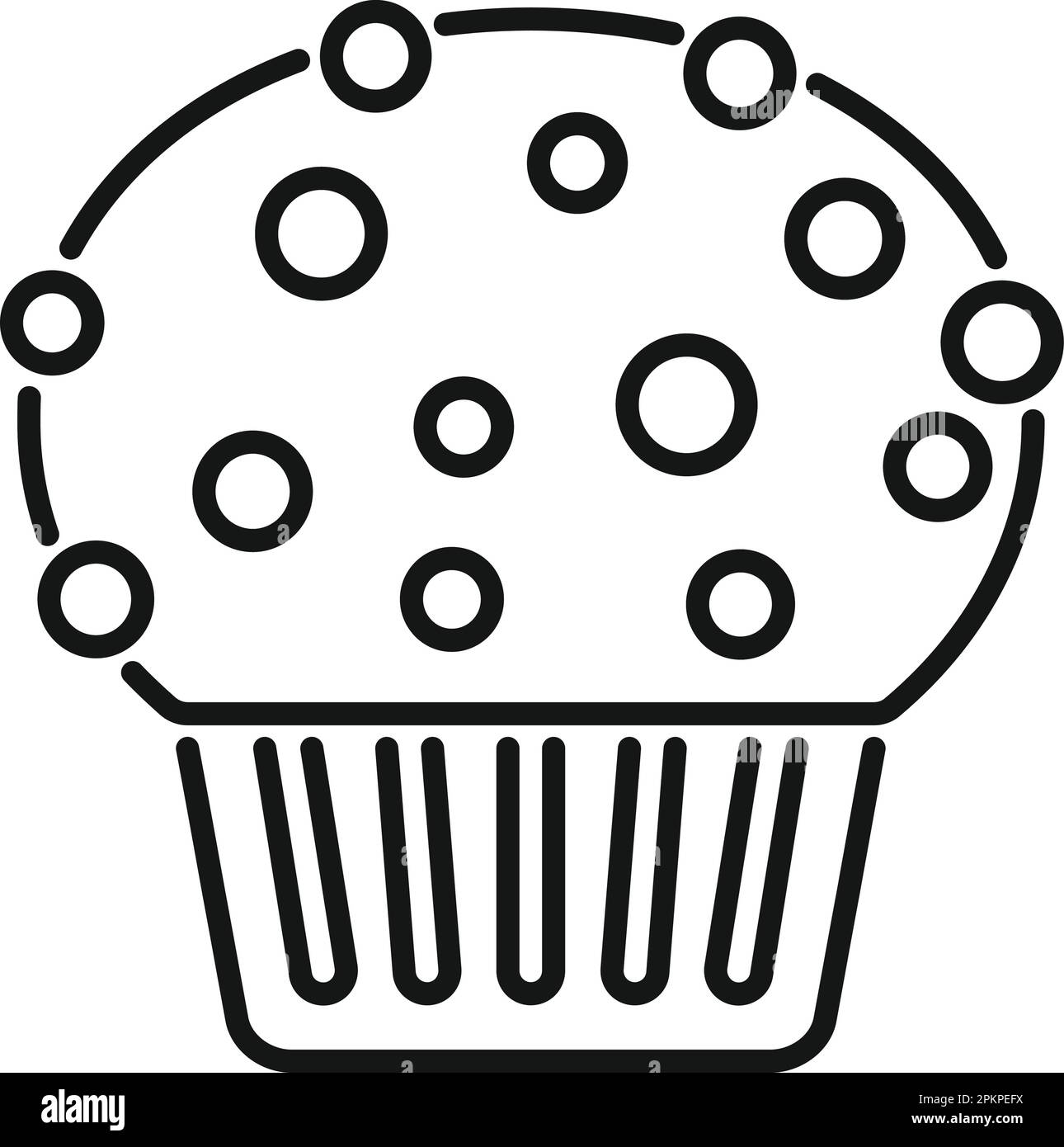 Bakery muffin icon outline vector. Cake food. Cute bread Stock Vector ...