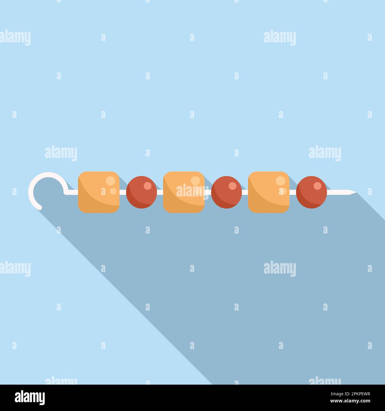 Bbq stick icon flat vector. Grill food. Dinner fire Stock Vector Image ...